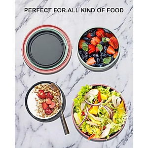 DGitaor Silicone Food Storage Containers Bowl, Set of 3 Reusable Silicone Bento Lunch Box Containers with Lids (17oz, 25oz, 42oz) Dishwasher, Microwave and Freezer Safe Mint Green