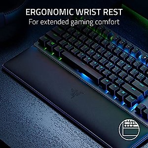 Razer Huntsman V2 TKL Tenkeyless Gaming Keyboard: Fast Linear Optical Switches Gen2 w/Sound Dampeners & 8000Hz Polling Rate - Detachable TypeC Cable - Doubleshot PBT Keycaps - Ergonomic Wrist Rest