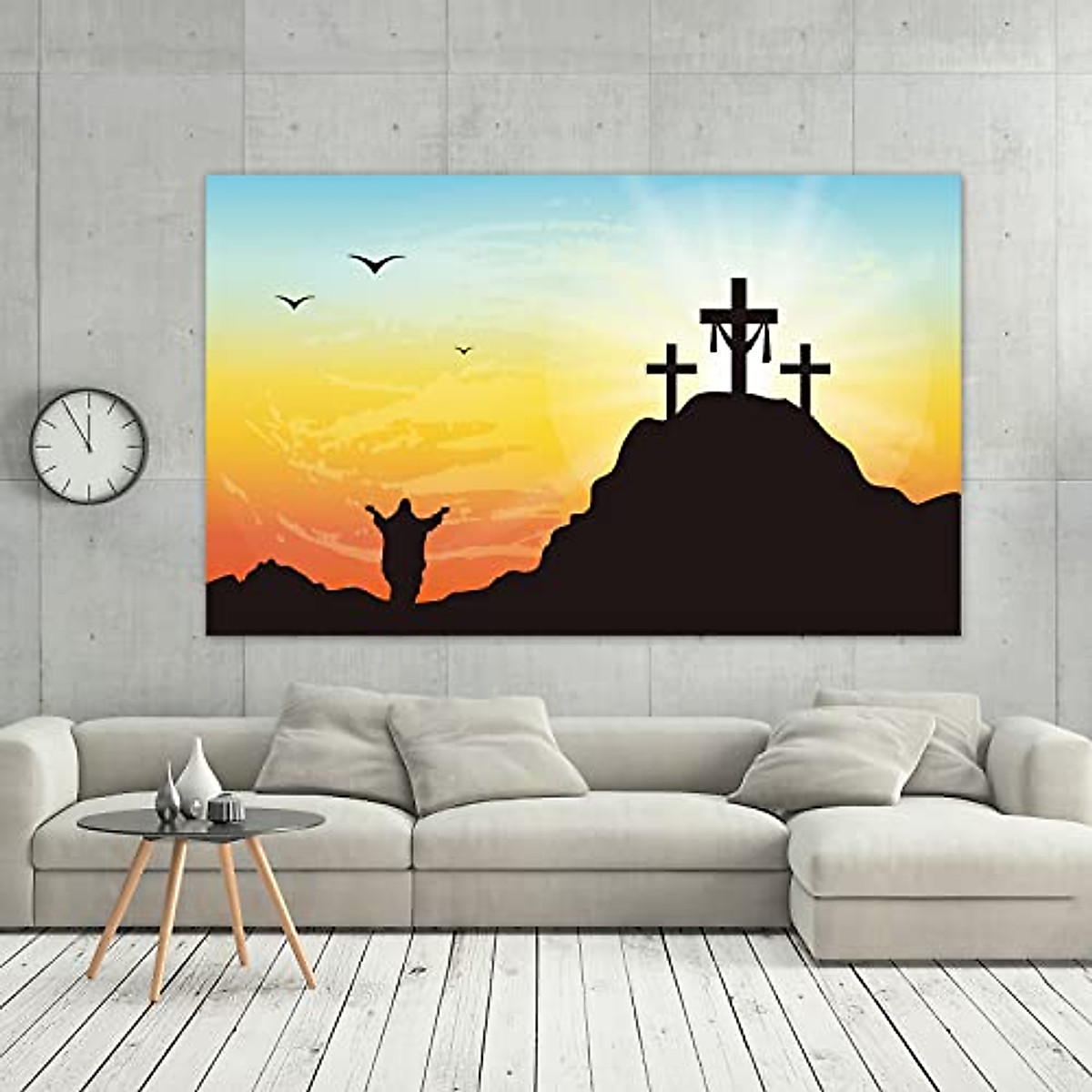 He is Risen Backdrop He is Risen Banner He is Risen Decor Resurrection of Jesus Wall Tapestry He is Risen Easter Decoration and Supplies for Home