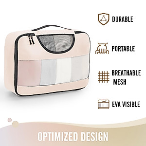 6 Set Packing Cubes for Suitcases, Travel Organizer Bags for Carry on Luggage, Veken Suitcase Organizer Bags Set for Travel Essentials Travel Accessories in 4 Sizes(Extra Large, Large, Medium, Small)