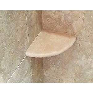 Premium Quality Durango Cream Filled and Honed Ivory Light Travertine Corner Shelf 9'' (1)