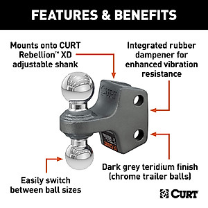 CURT 45952 Replacement Rebellion XD Dual Ball, 2, 2-5/16-Inch, Up to 15K