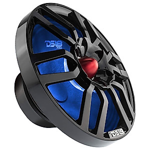 DS18 PRO-GTW10BK 10" Car Audio Universal Speaker Grill with Built-in 1.75" VC Neodymium Bullet Tweeter and RGB Lights 500 Watts Black