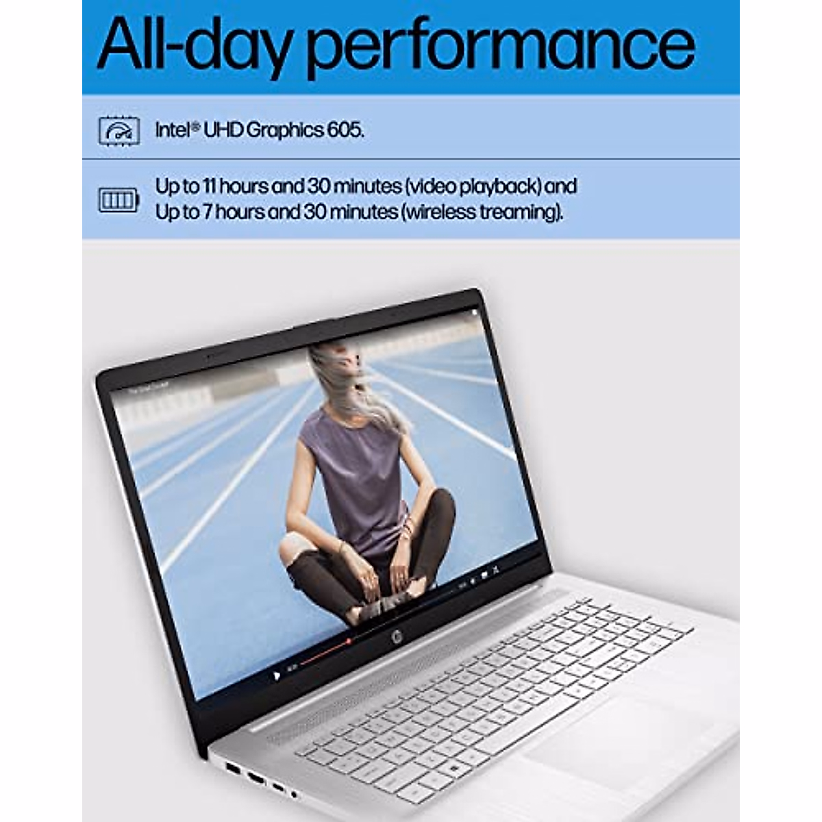 HP 17" Laptop, Intel Pentium Silver N5030 Processor, Intel UHD Graphics 605, 4 GB RAM, 256 SSD, Windows 11 Home in S Mode (17-cn0030nr, Natural Silver)