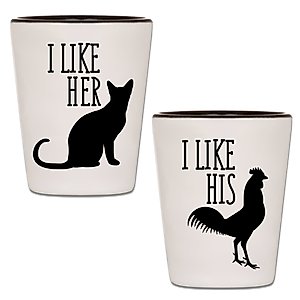 Couples Shot Glasses - Funny Valentine's Day Matching Set for Married Women & Men - Wedding, Engagement & Anniversary Party Supplies For Newlyweds