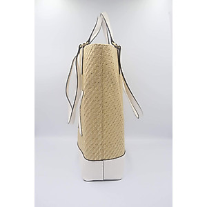 MICHAEL Michael Kors Straw Python Capsule Kelli Large Dbl NS Tote Optic White