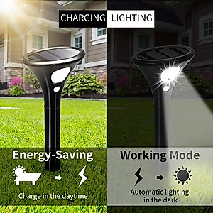 Solar Lights Outdoor Decorative, Solar Pathway Lights,Powered Landscape Lighting,Waterproof Solar Powered Garden Yard Lights for Walkway Sidewalk Driveway, Driveway Pool, Wakeway-Black