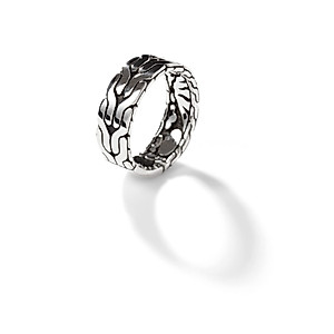 John Hardy Classic Chain Collection Men's Band Ring, 8MM 925-Sterling Silver Ring