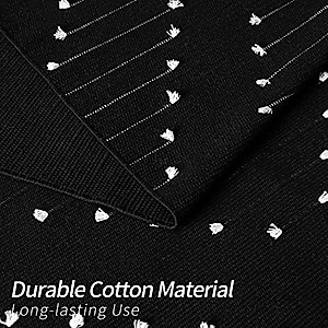 MitoVilla Boho Kitchen Runner Rug 2'x4.3', Black and White Hallway Rugs, Farmhouse Simple Geometric Bath Mat with Tassel, Washable Cotton Woven Living Room Rug