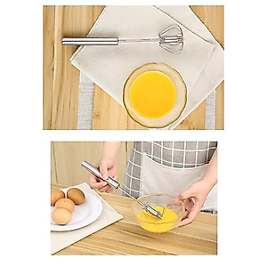 2 Stainless Steel Egg Beaters Household Mini Semi-Automatic Cream Beaters Stainless Steel Egg Beaters Eggs