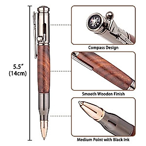 Bolt Action Pen Ballpoint Pen with Compass &Rifle Clip & Extra Refills & Office Decor Gift for Dad/Colleague/Boyfriend/Husband