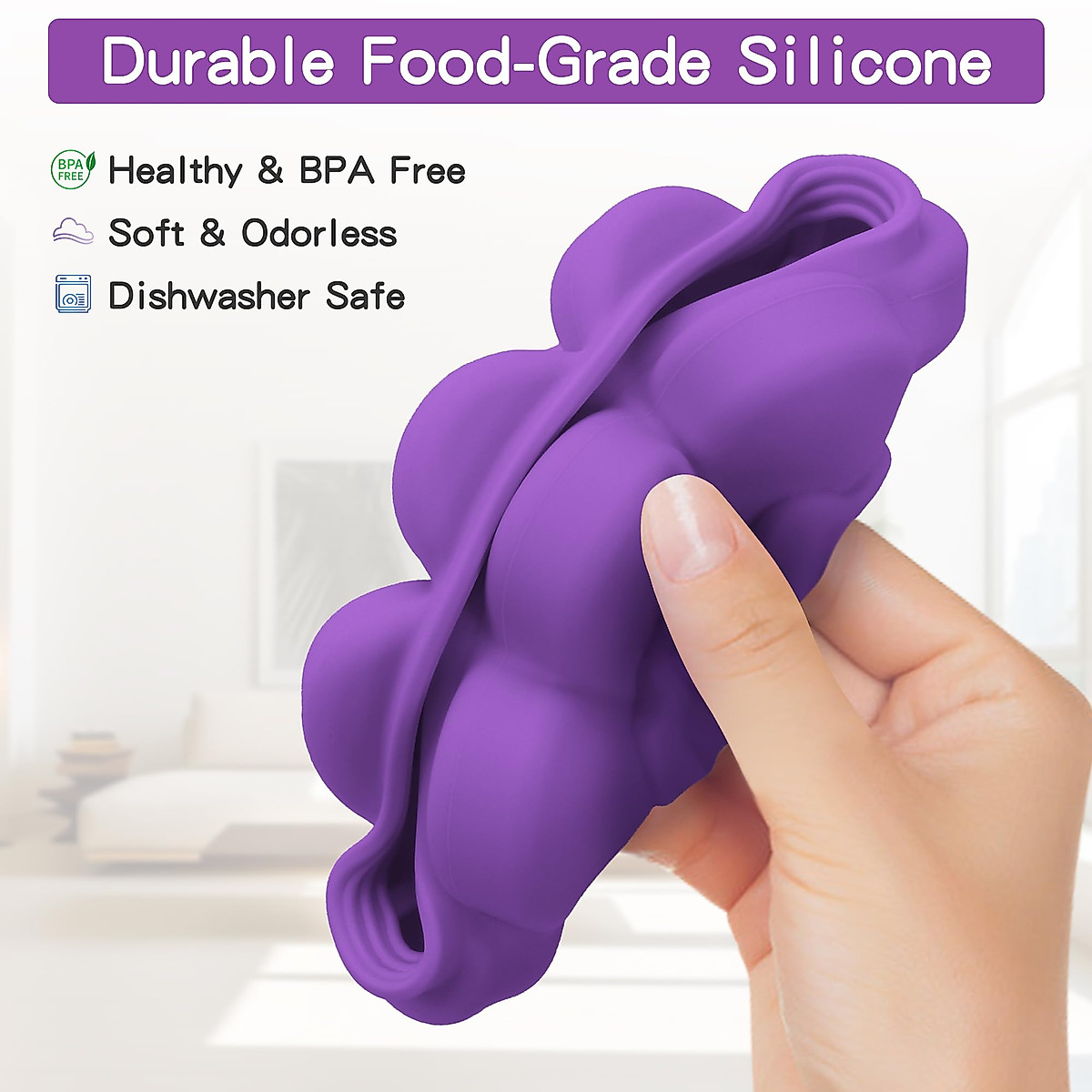 for Stanley Cup Accessories on Tumbler Lid - Silicone Dust-proof Flower Lid Cover for Stanley 40 oz Tumbler with Handle - Anti-Scratch Protector Glove for Stanley Topper 40 oz - Purple