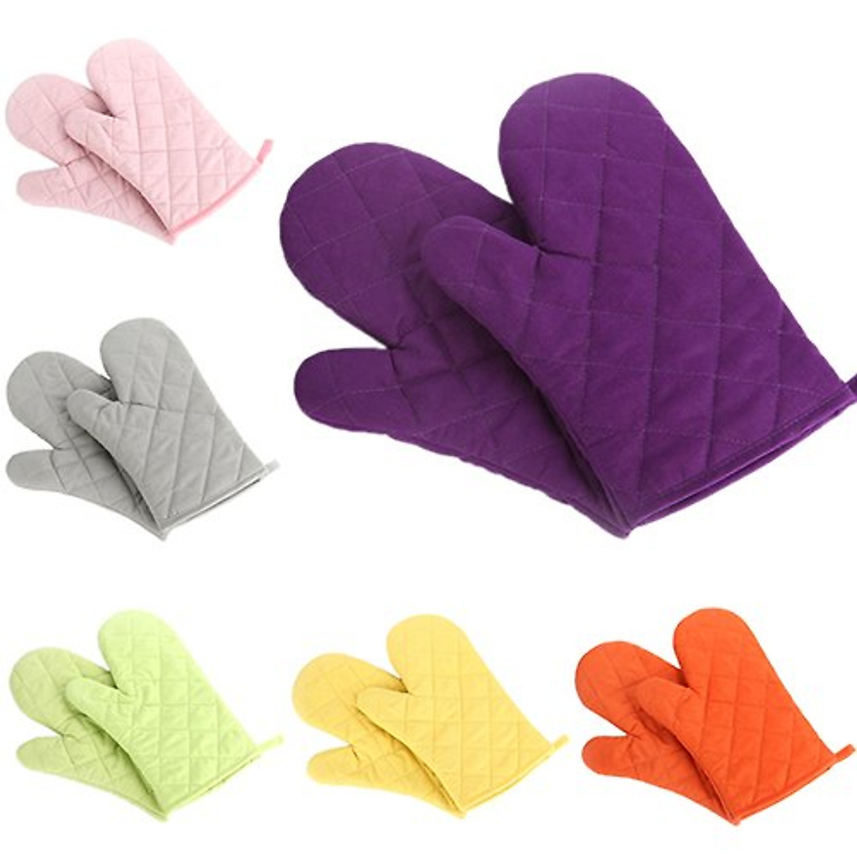 frigidssm Oven Mitts and Pot Holders, 500℉ Heat Resistant Non-Slip Food Grade Kitchen Mitten Silicone Cooking Gloves s for Kitchen, Cooking, Baking, BBQ Orange