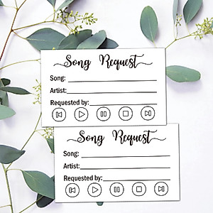 TENTADO 50 Song Request Cards for Wedding DJ, Prom, Party, Response Card, Plain RSVP kit for Wedding, Baby Bridal Shower, Birthday, Invitations, 3.5 X 2 inches