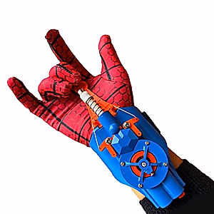 SUIZU Web Shooters, Spider Silk Launcher for Kids - USB Charging, Rope Launcher - Can Grab Small Objects, Super Hero Launcher Gloves Wrist Toy Cosplay Launcher Bracers Accessories (Red)