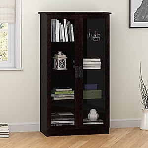 Ameriwood Home 4-tier Quinton Point Glass Door Bookcase, Espresso