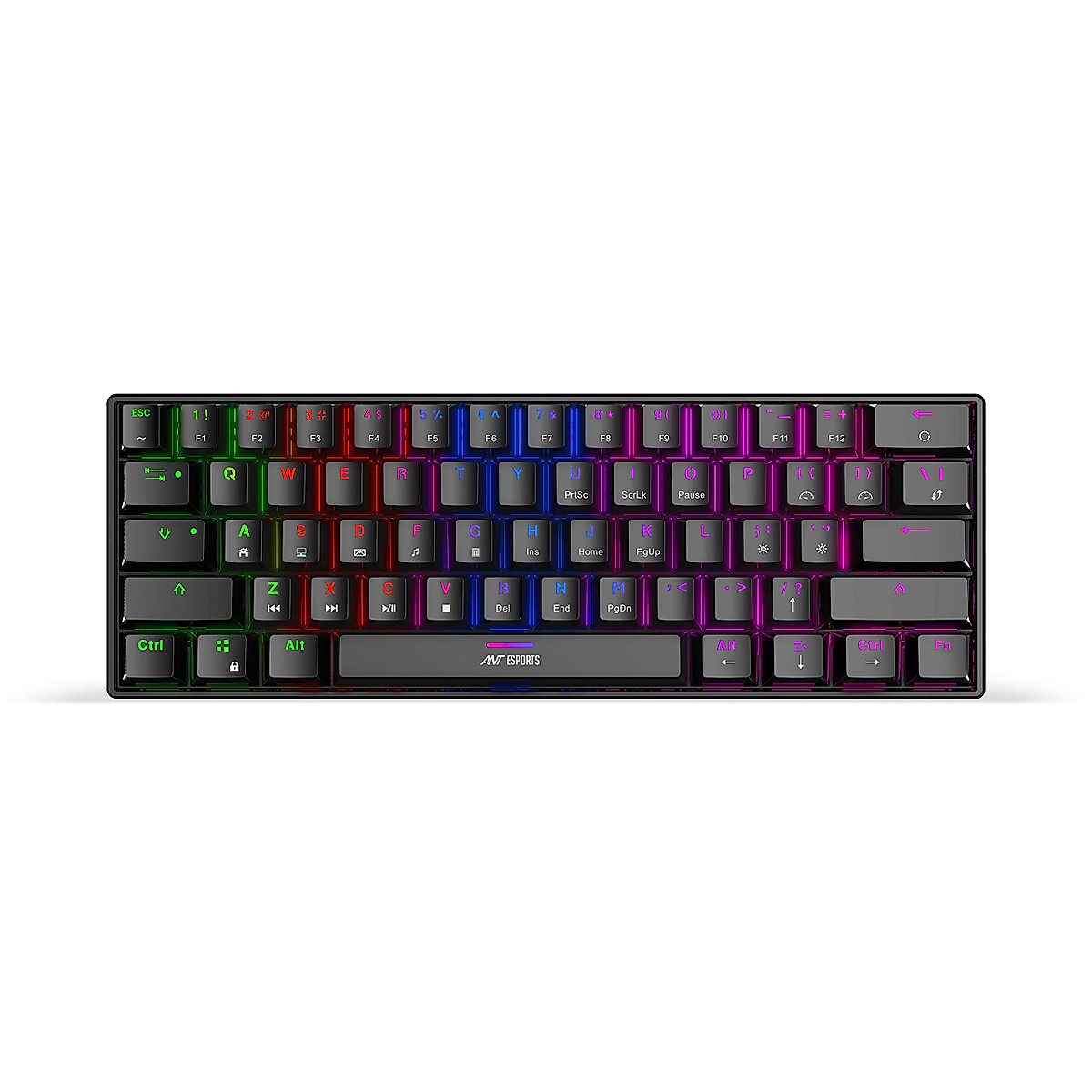 Ant Esports MK1300 Mini Wired Mechanical Gaming Keyboard with 60% Compact Form Factor - Outemu Red Switches