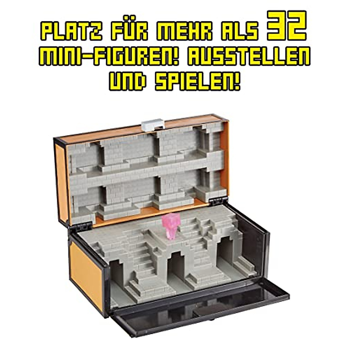 Mattel Minecraft Collector Chest and Exclusive Mini Figure, Carrying Chest for Video-Game Characters for Playing, Trading, and Collecting, Action and Battle Toy for Kids Ages 6 Years and Older