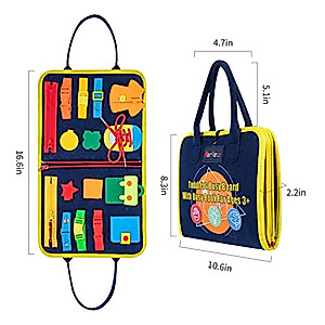 HarVow Felt Montessori Busy Books for Toddlers, Busy Boards Multiple Themes, Portable Autism Toys can Zipper Removable, Easy Reusable for Preschool Sensory Busy Activities Learning Toy