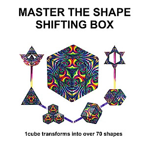 SHASHIBO Shape Shifting Box - Award-Winning, Patented Fidget Cube w/ 36 Rare Earth Magnets - Transforms Into Over 70 Shapes, Download Fun in Motion Toys Mobile App (Artist Series - Confetti)