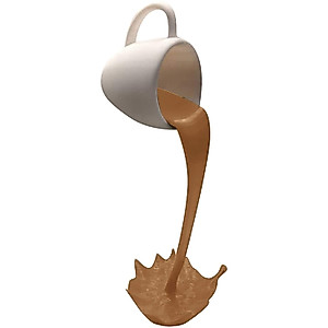 Mini Floating Coffee Cups Magic Pouring Spilling Splash Coffee Mugs Funny Coffee Mug Sculpture Art Decor for Home, Kitchen, Coffee Shop,Dessert Shop,Fun Home Gifts (Brown)