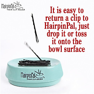 HairpinPal Magnetic Bobby Pin Holder - Easy Hair Clip and Pin Collector - Manage Hair Clips - Barrettes - Bobbi Pins - Keeps Rooms Tidy - Ideal for Travel - Sea Foam Teal - Made in the USA