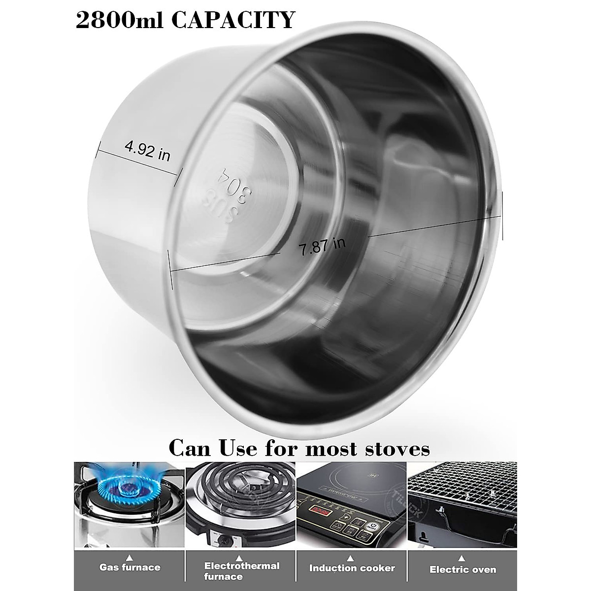 Double Boiler Pot Set, 1200ML Double Boiler, 2800ML Stainless Steel Pot with Silicone Spatula for Melting Chocolate,Candy, Soap, Wax, Candle Making