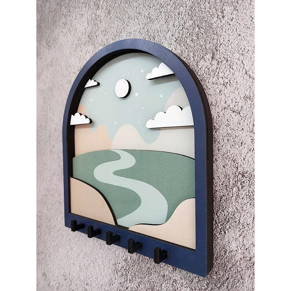 Cartoon Key Holder, Fairy Key Holder, Fairy Tale Layered Wood Art, Dimensional Wood Art Key Holder, Modern Key Rack, Fairy Scenery Wall Art, Entryway Organizer, Abstract Wall Decoration