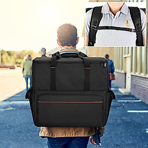 Trunab Computer Desktop Tower Carrying Case, PC Backpack for Computer Main Processor Case, Keyboard, Cable and Mouse, Earphone, Bag Only, Black