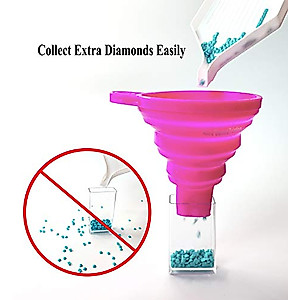 Diamond Painting Funnel Collapsible Silica Gel Diamond Painting Accessories Containers Organizer Storage Tools for Adults 2 Pack
