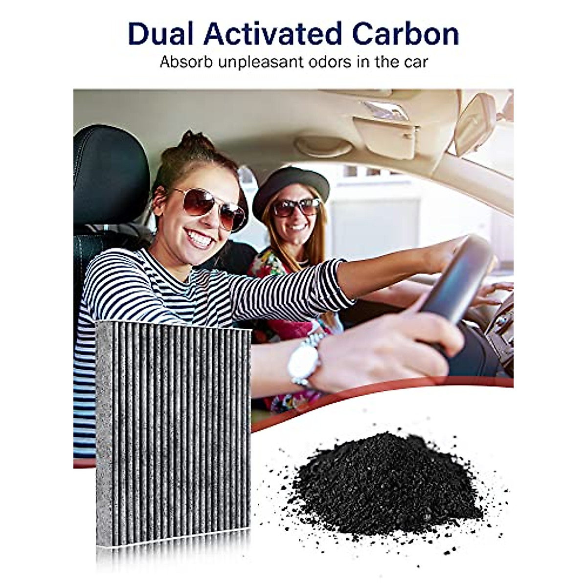 Kootek Cabin Air Filter with Activated Carbon, 2pcs Car Automotive Replacement Passenger Compartment Air Filters for Toyota 4Runner, RAV4, Corolla, Camry, Highlander, Tundra, Subaru, CP285, CF10285