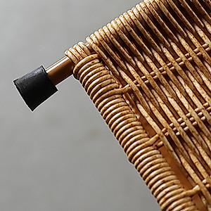 DIIDIIF Shelf Square Laundry Basket With 4 Legs, Handwoven Laundry Hamper With Lid, Metal Skeleton, Imitation Rattan Storage Basket With 2 Handles, 45X35X58cm