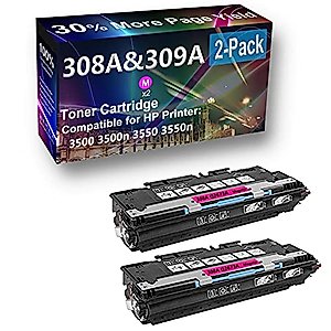 2-Pack (Magenta) Compatible High Yield 308A (Q2673A) Toner Cartridge use for HP 3550n Printer
