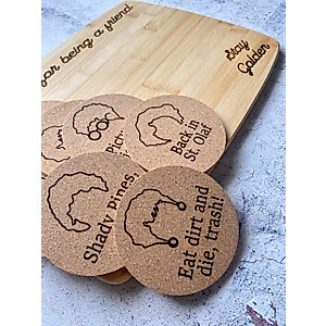 Lrg Golden Girls Gift Set, Cutting Board, Utensil and Coaster Set, Custom Engraved Funny Set, Gift Idea, Thank You For Being A Friend