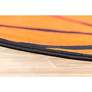 Furnish my Place Basketball Round Play Area Rugs for Kids | Round Shaped | Kindergarten Classrooms and Playrooms | Contemporary | Multicolor | (Basketball 2'2" Round)
