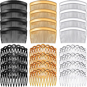 24 Pcs Women Hair Comb Accessories French Hair Side Combs Plastic Twist Decorative Clips with 11/23 Teeth Wedding Veil clip for Women