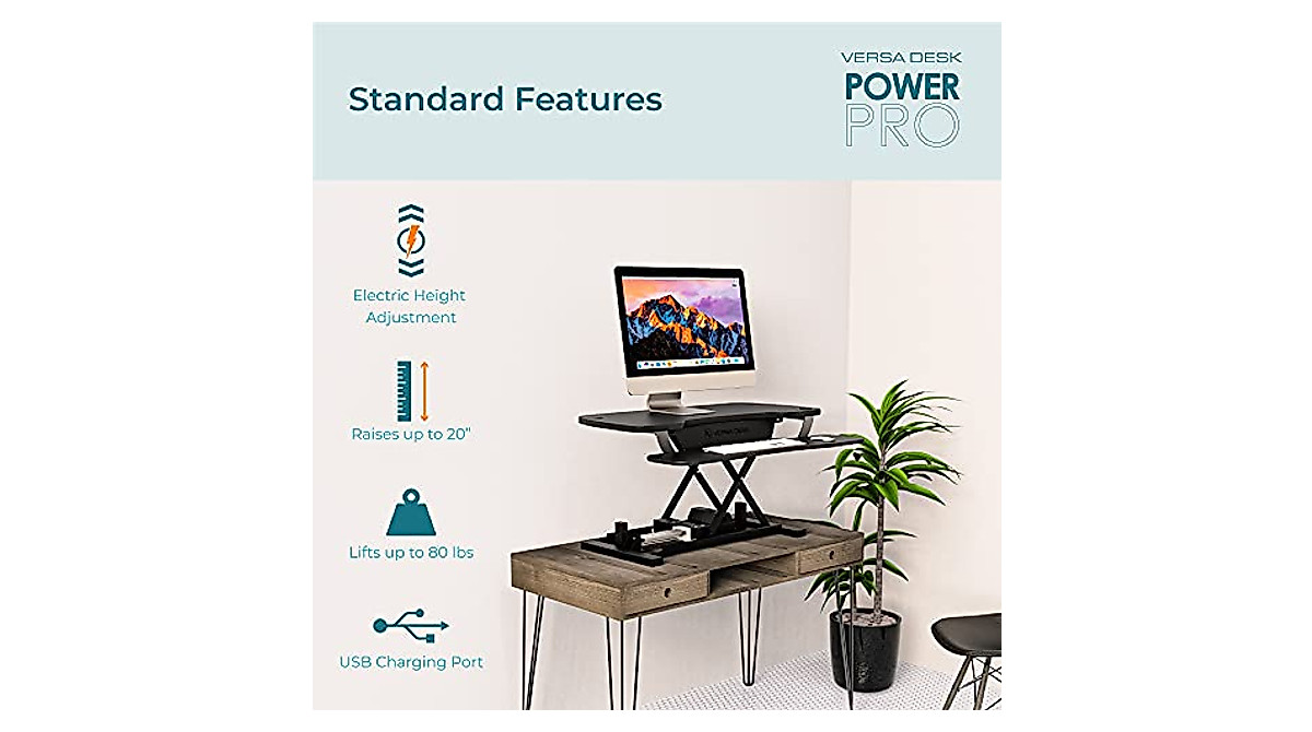 VERSADESK PowerPro Electric Height-Adjustable Desk Riser