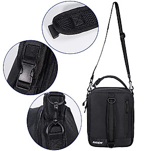 MIER Insulated Lunch Box 2 Compartment Lunch Bag and Expandable Lunch Pack for Men, Women, Black