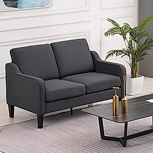 VINGLI 53" Loveseat,Mid-Century Modern Love Seat,Small Sofa Couch for Small Space for Living Room,Bedroom,Apartment,Studio,Grey