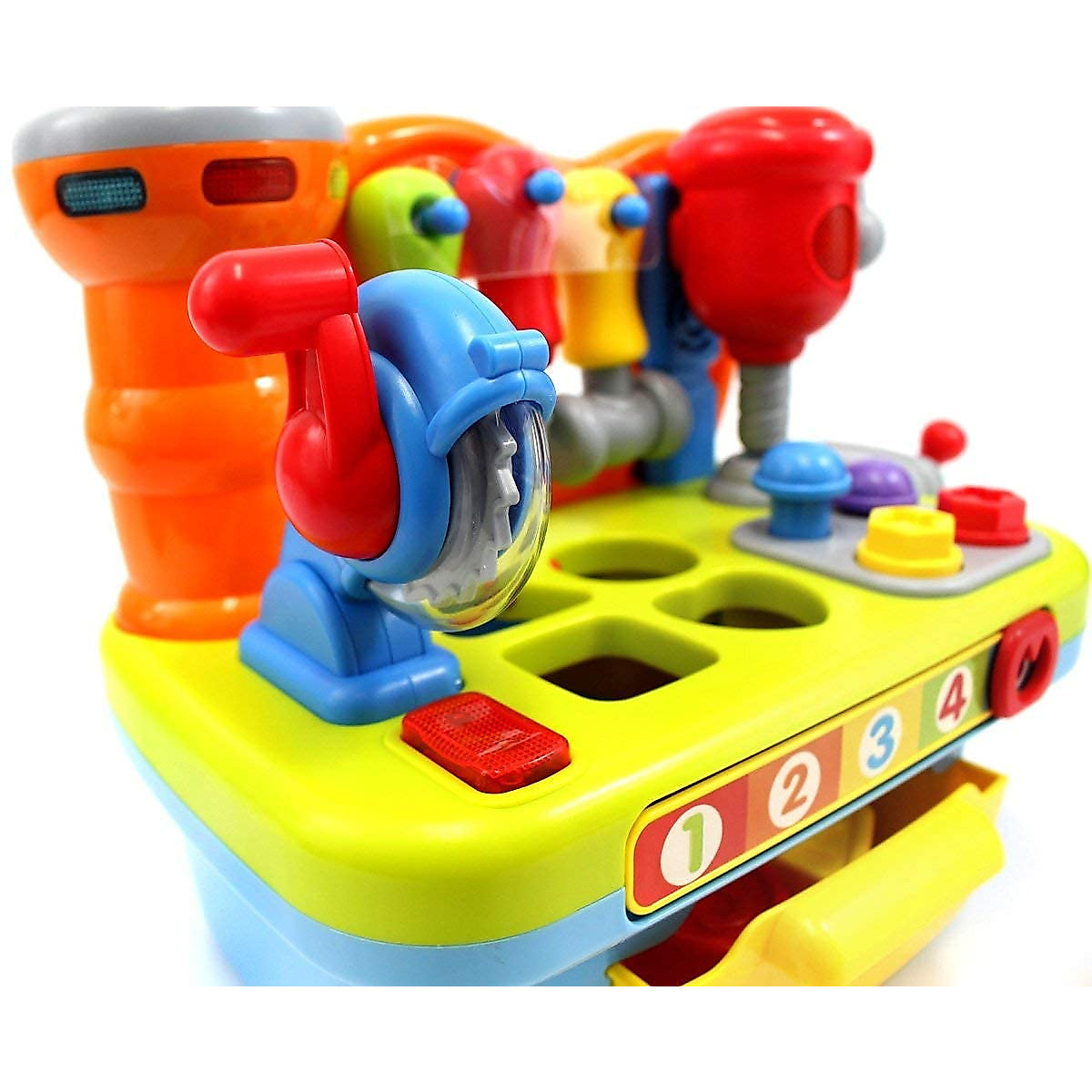 CifToys Musical Learning Workbench Toy and Push and Go Friction Powered Car Toys for Kids, Boys and Toddlers with Sound Effects & Lights Engineering Pretend Play