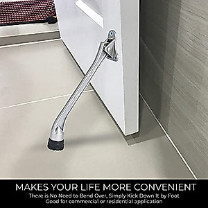 HOME&I Kickdown Door Stopper,7-Inch Commercial Doorstops Holder Kick Door Kickstand Rubber Foot (Black)