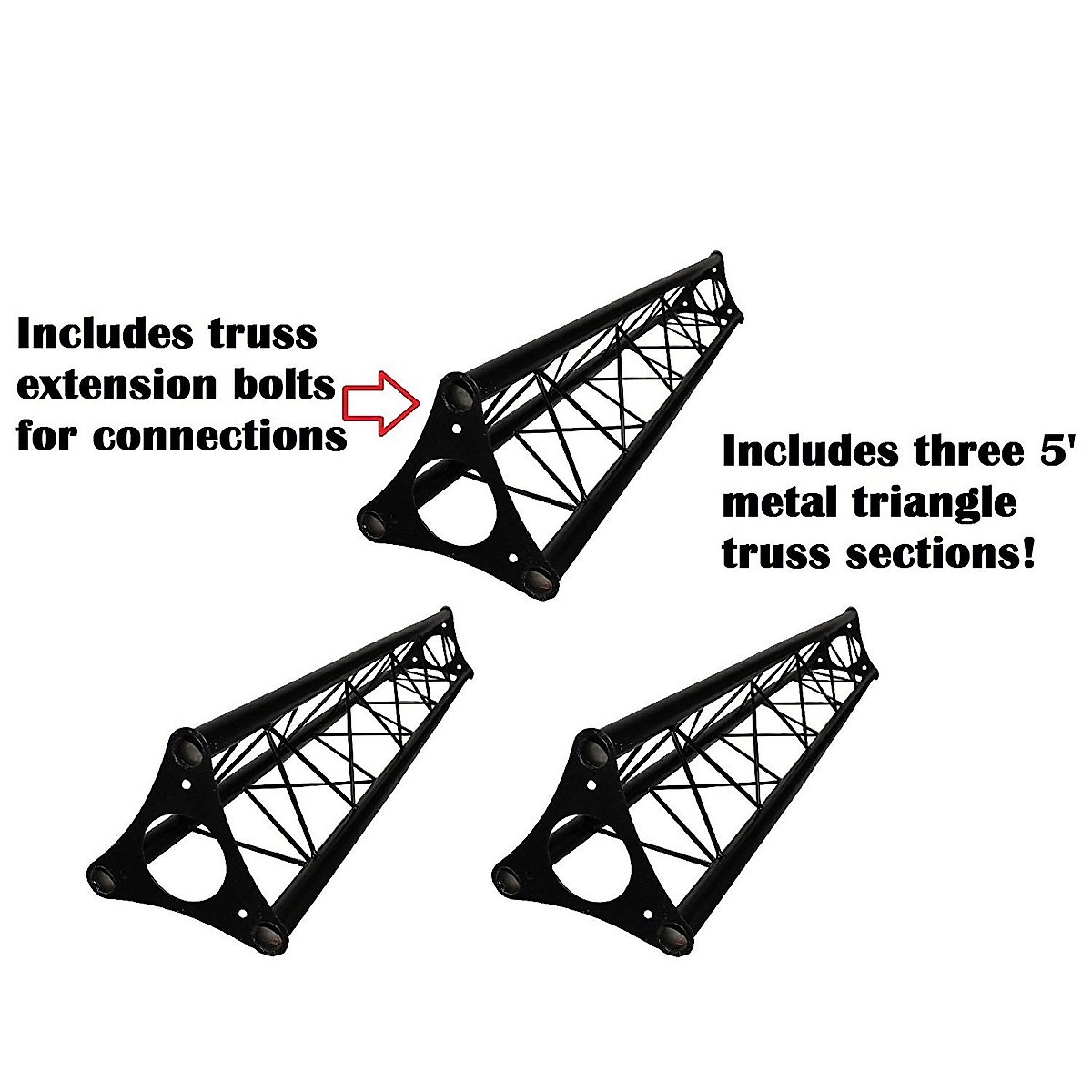 15' Wide Crank Triangular Trussing Mobile DJ Lighting Truss System Triangle 10" Diameter Trussing Instead of 6" Like Other Brands
