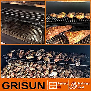 GRISUN Grill Rack for Green Mountain Daniel Boone Pellet Grill, Stainless Steel Upper Rack, Heavy-Duty Grill Warming Rack Accessories, Replacement for GMG-6008, Silver