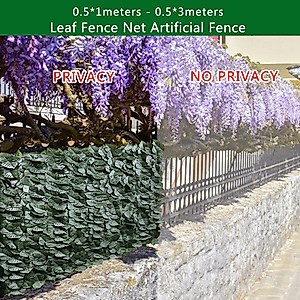 POPG Expandable Faux Fence Artificial Ivy Leaf Fence Mesh Screen Fencing Panels for Outdoor Garden Porch Patio Yard Balcony Decor, Artificial Hedges