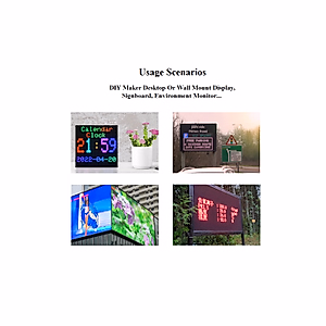 waveshare 64×64 Pixels RGB Full-Color LED Matrix Panel Display 3mm Pitch LED Module Compatible with Arduino,4096 Individual RGB LEDs,Adjustable Brightness