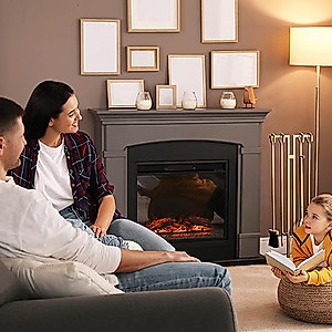 25" Brass Plated Iron Fireplace & Pit Poker, Fireplace Tool Accessory, Chimney Poker Indoor & Outdoor for Camping, Rust Resistant Finish with a Golden Touch, Fireplace Brush