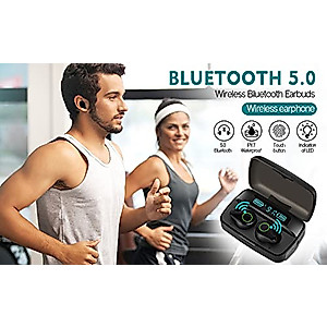 DUOTEN Waterproof Wireless Earbuds, Bluetooth 5.0 Wireless Headphone 156H Playtime Hi-Fi Stereo Sound, IPX7 Waterproof in-Ear Wireless Earphones w/Mic LCD Digital Display 2200mAh Rechargeable Case