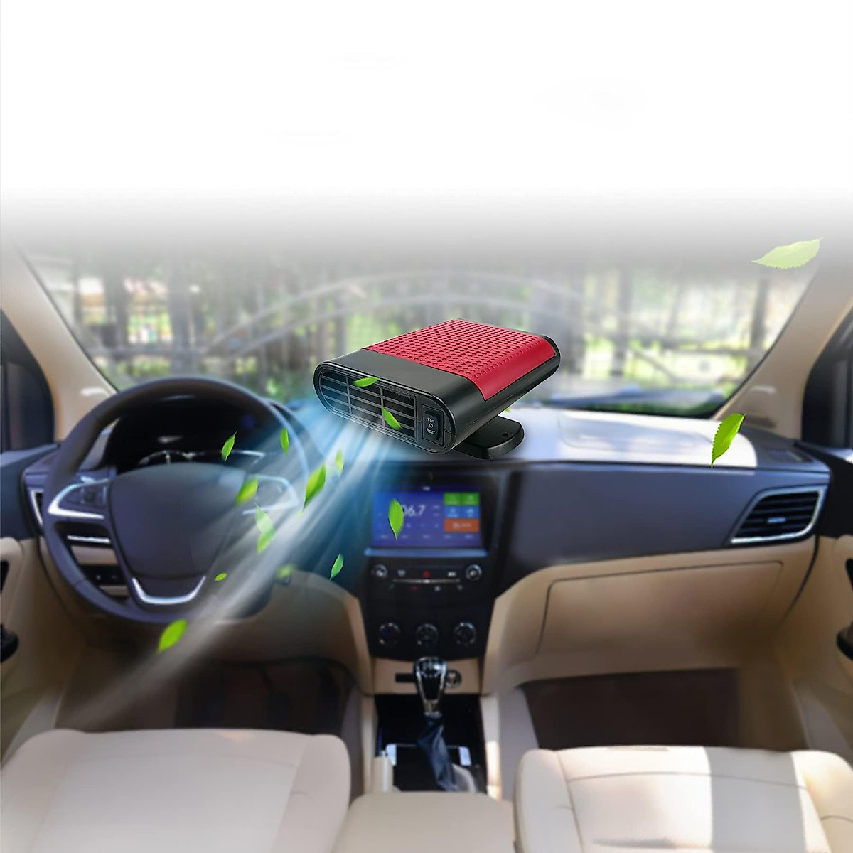 TIKSCIENCE Portable Car Heater for All Cars, 2 in 1 Car Heater Auto Electronic Heater 12V 150W, 30S Fast Heating Defrost Defogger Windscreen Fan Car Space Windshield Demister