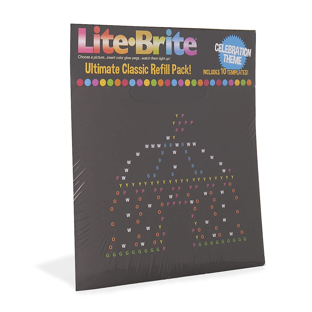 Lite Brite Ultimate Classic Refill Pack - Celebration Theme - 10 Reusable Templates - Amazon Exclusive, Black