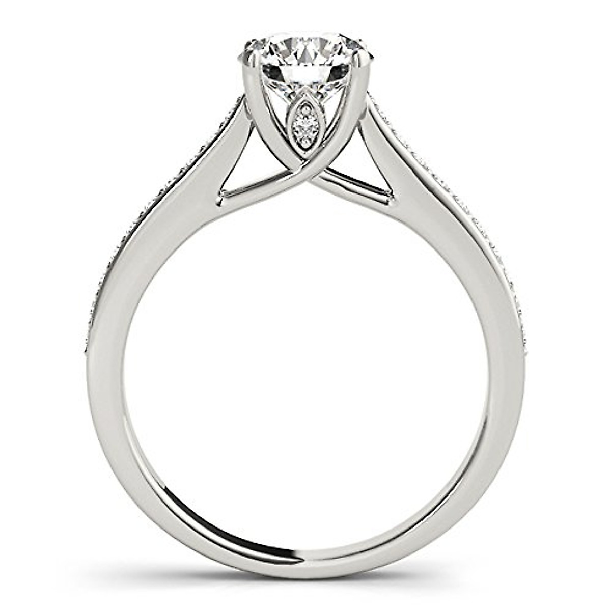 JewelMore 1/2ctw Diamond Engagement Ring in 10k White Gold (white-gold, 8)